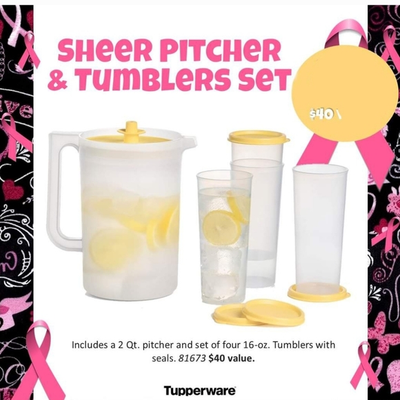 Tupperware | Kitchen | Tupperware Sheer Tumbler And Pitcher Set | Poshmark